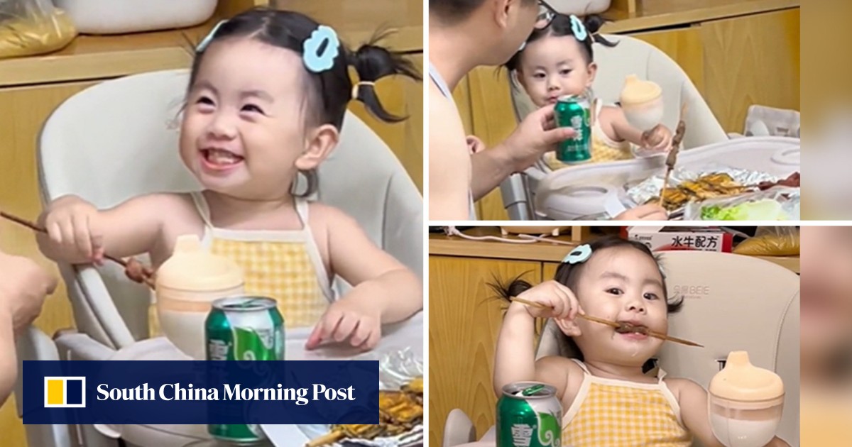 Cheers baby! Video of Chinese father sharing midnight snacks with young ...