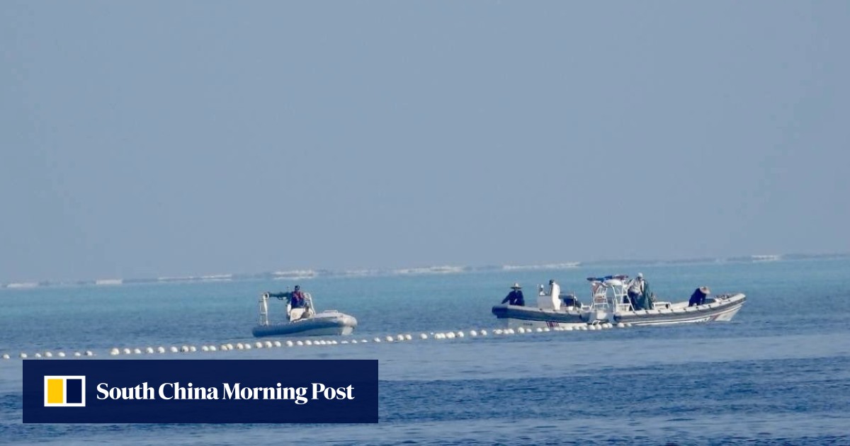 South China Sea: Philippines removes 300-metre floating barrier placed ...