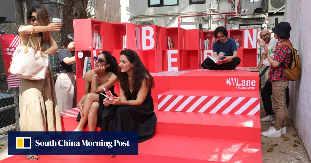 Reviving Hong Kongs Public Spaces Bright Red Bookshelf Breathes Life