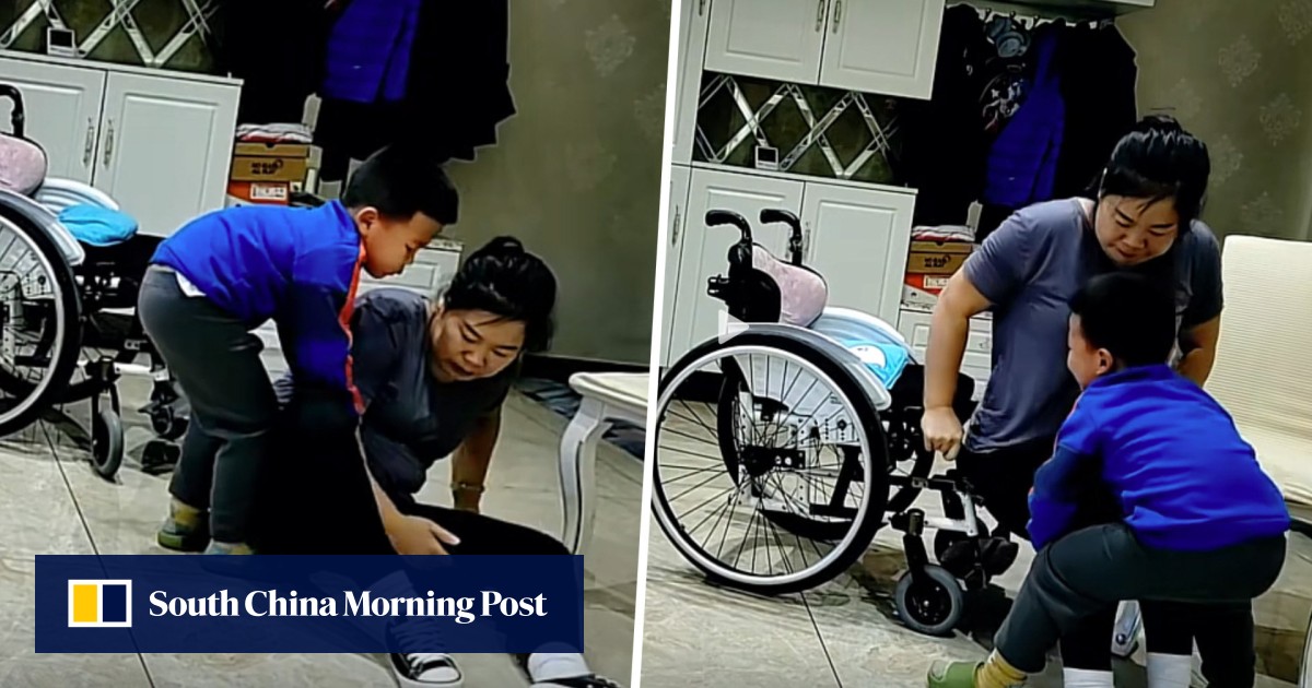 ‘An angel’: persistence of little Chinese boy helping disabled mother ...