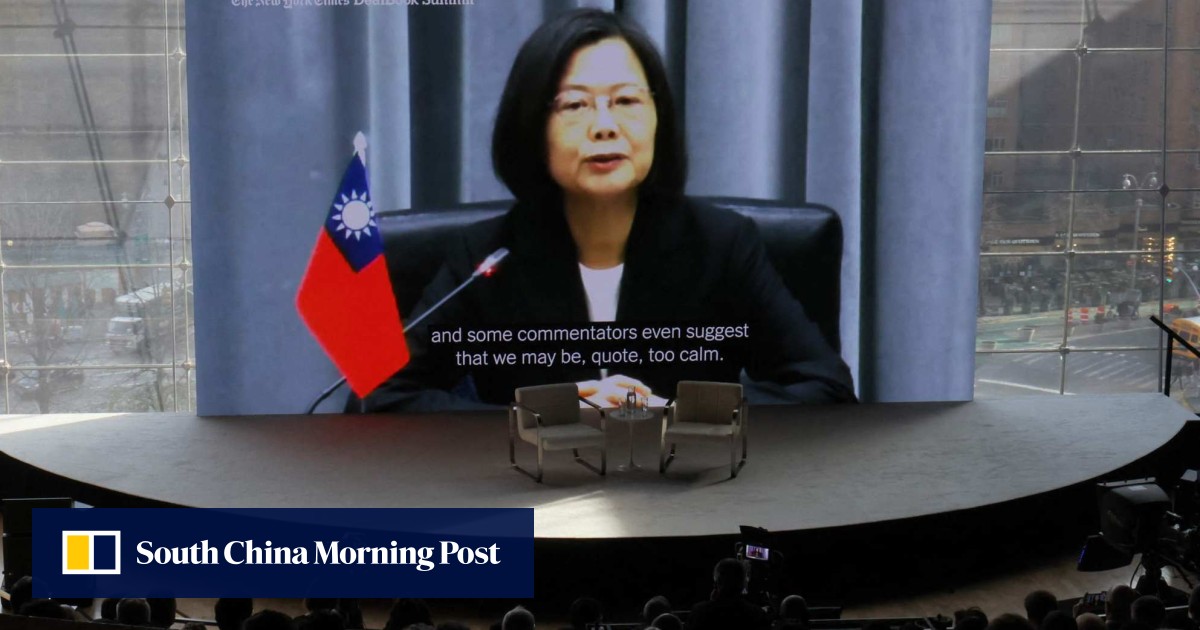Taiwan president Tsai Ing-wen says China attack unlikely for now ...