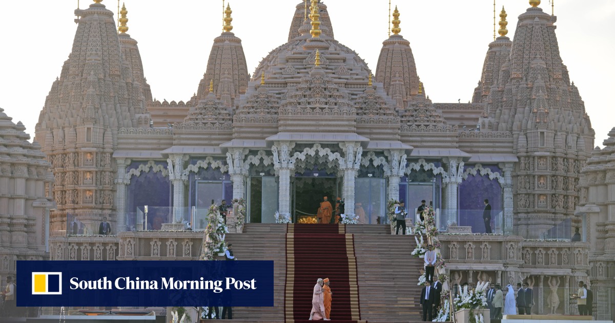 Indian Prime Minister Narendra Modi opens stone-built Hindu temple in ...