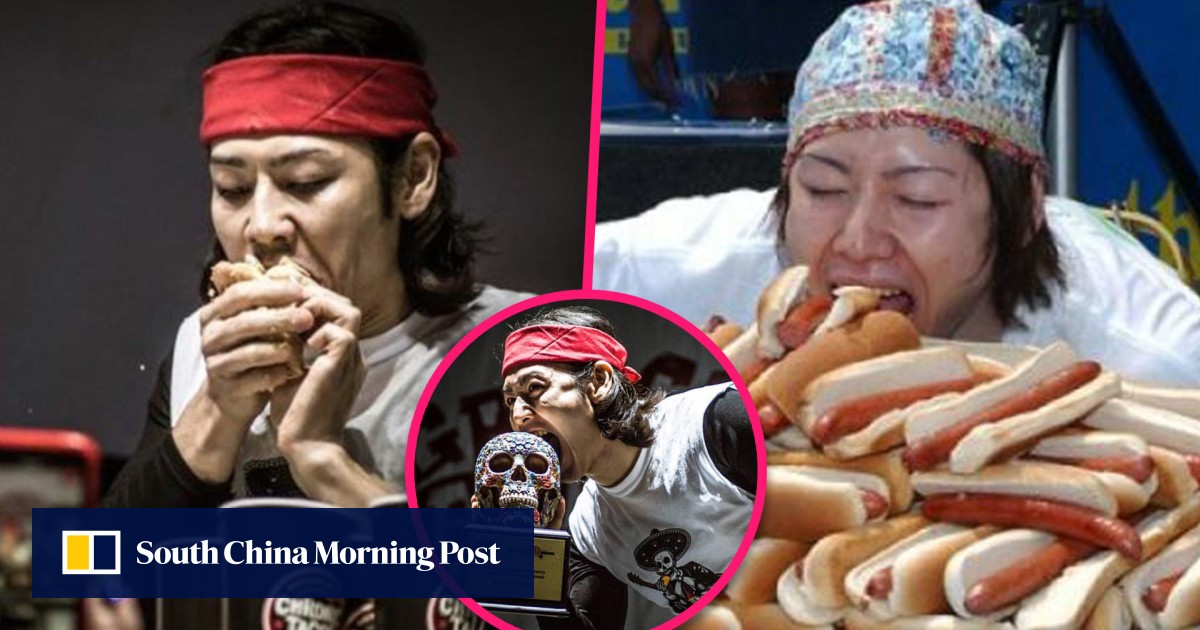World eating champion from Japan who once devoured 65 hot dogs in ...