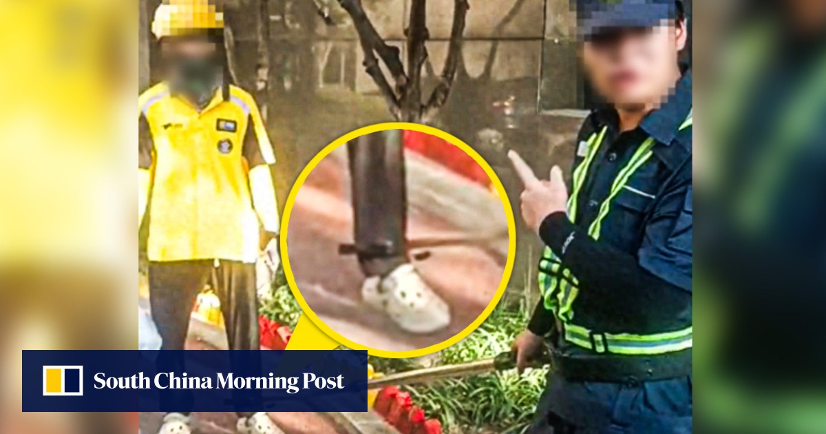 China food delivery rider treated ‘like a dog’ by security guard using ...