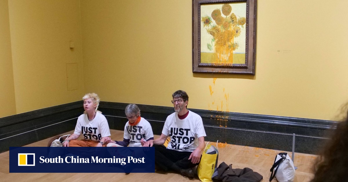 Protesters throw soup on Van Goghs again after Just Stop Oil activists ...
