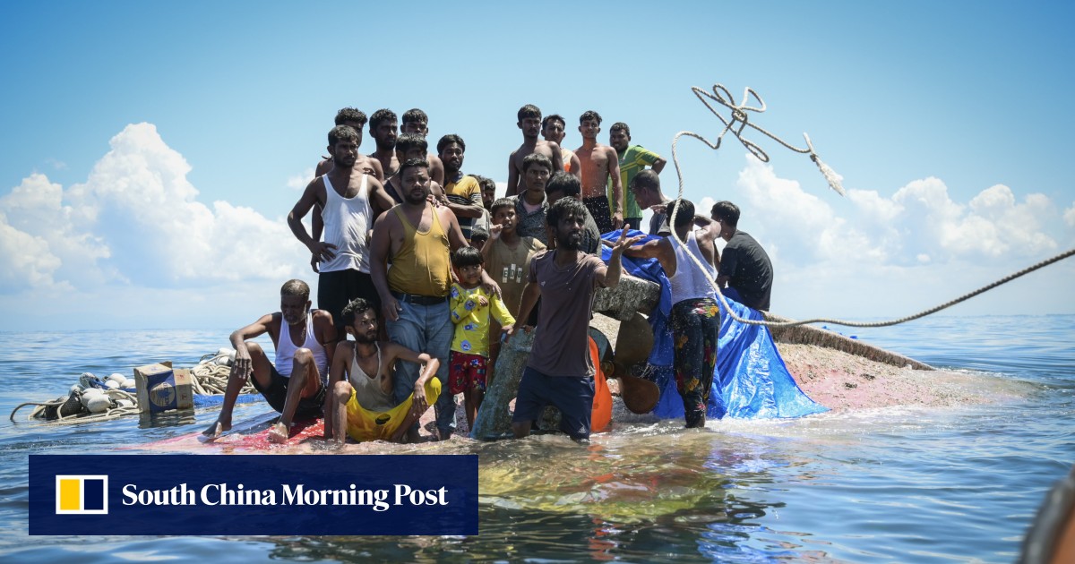 Sri Lanka rescues 102 people, thought to be Rohingya refugees, adrift on fishing boat | South ...