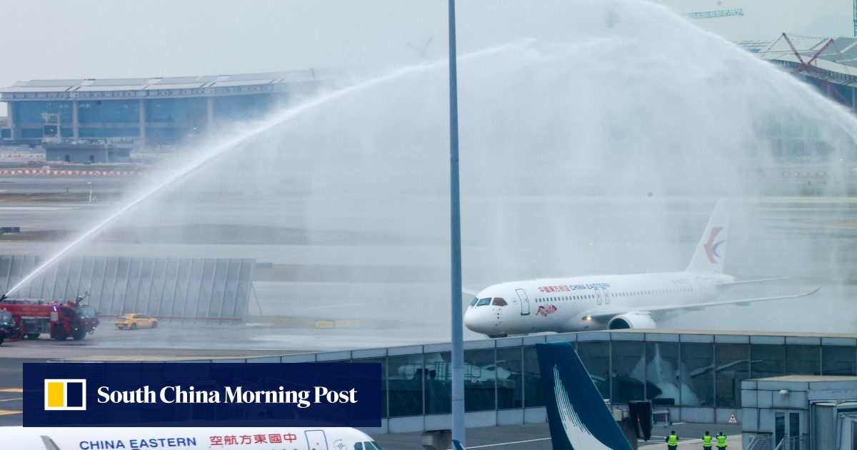 China’s home-grown C919 plane touches down in Hong Kong on ‘historic ...