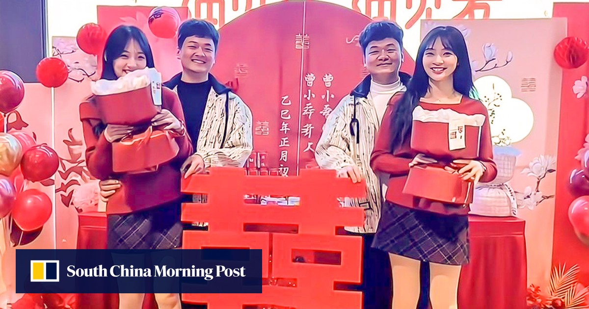 China twin sisters and brothers hold joint engagement ceremony ...