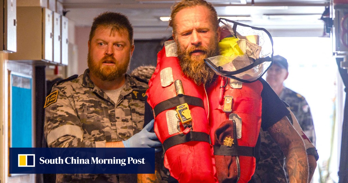 Australian navy rescues cross-Pacific rower from cyclone-tossed seas ...