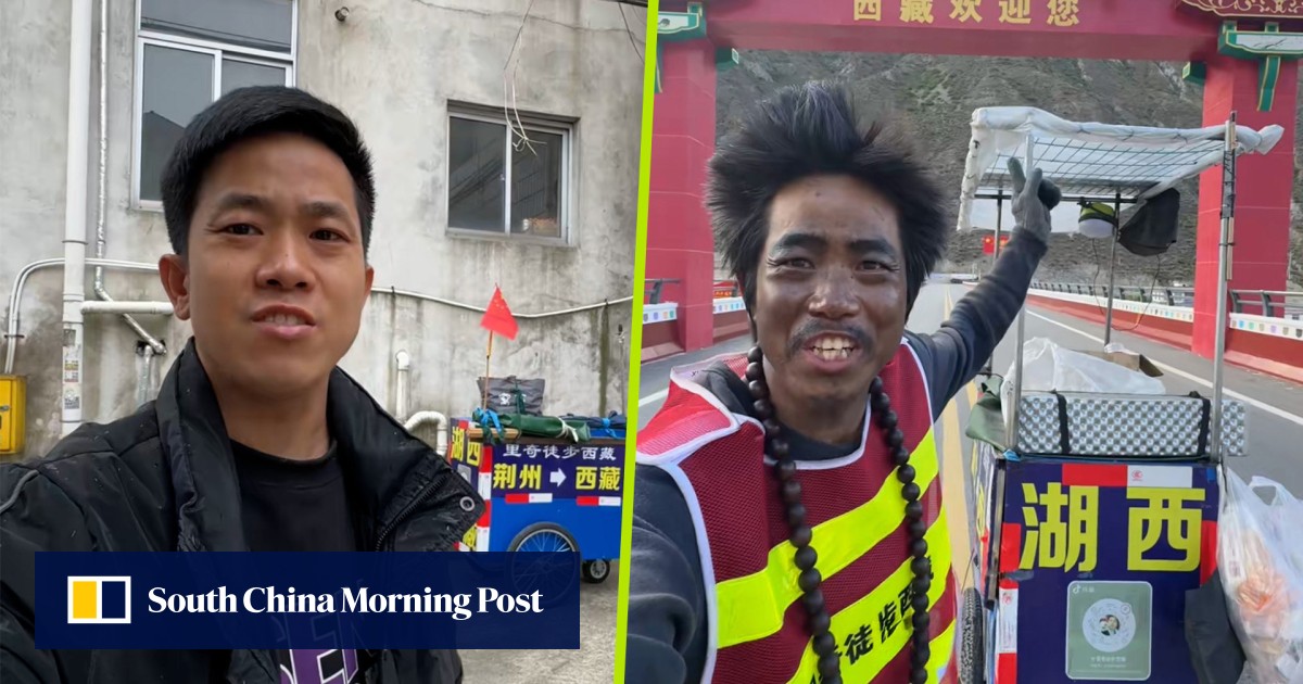 Young Chinese man embarks on 3,300-km trek to Lhasa, emerges looking ...