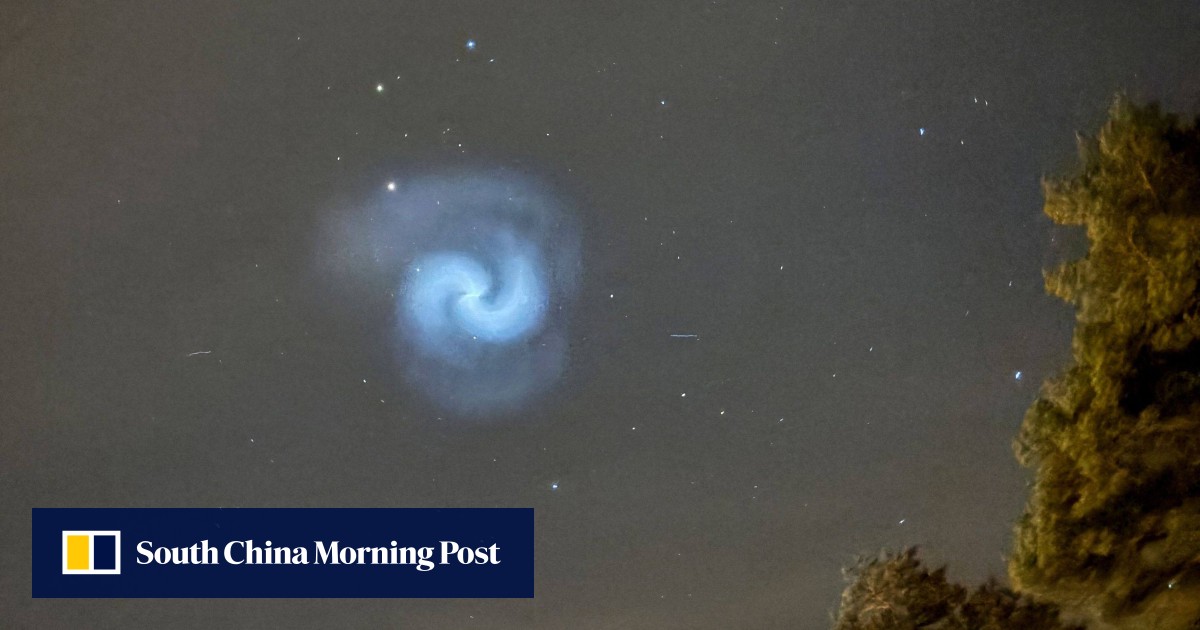 SpaceX rocket fuel makes stunning swirl in European sky | South China ...
