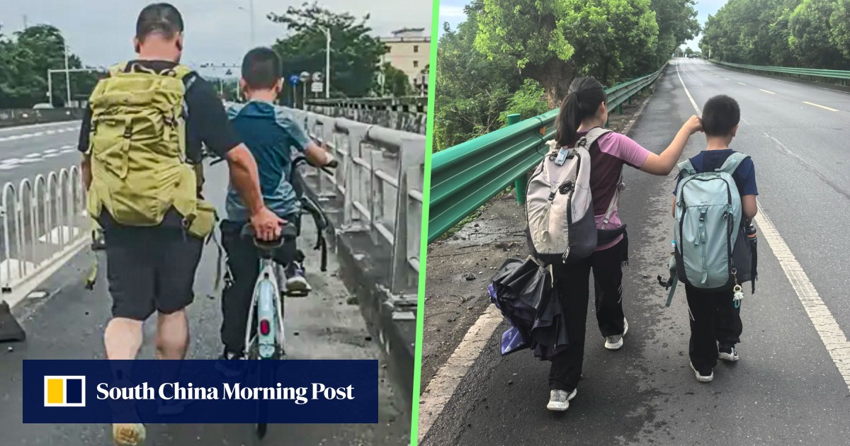 ‘Proud’ Chinese dad walks 800km in 31 days with his young children to ...