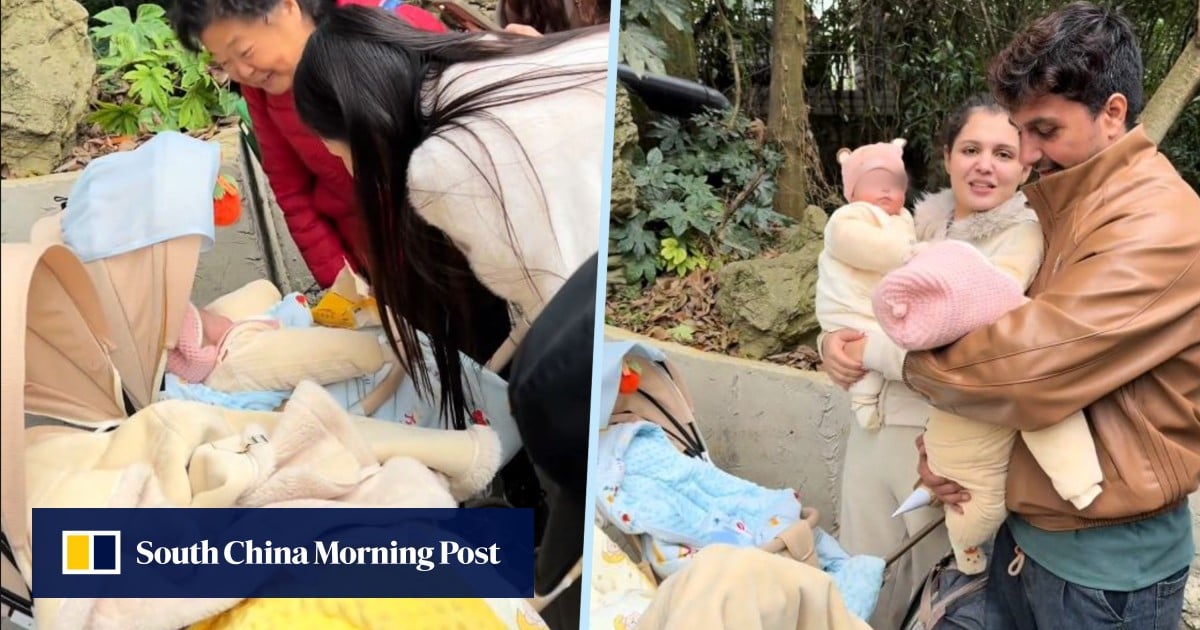 Tourist couple leave babies with China guard to explore; locals play ...