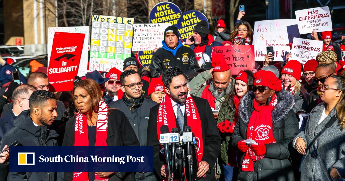 New York City Mayor Mamdani joins picket line as 15,000 nurses strike ...