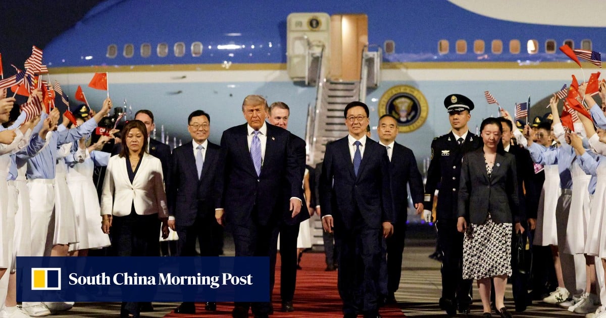 Trump arrives in China with tech titans and top aides for high-stakes ...