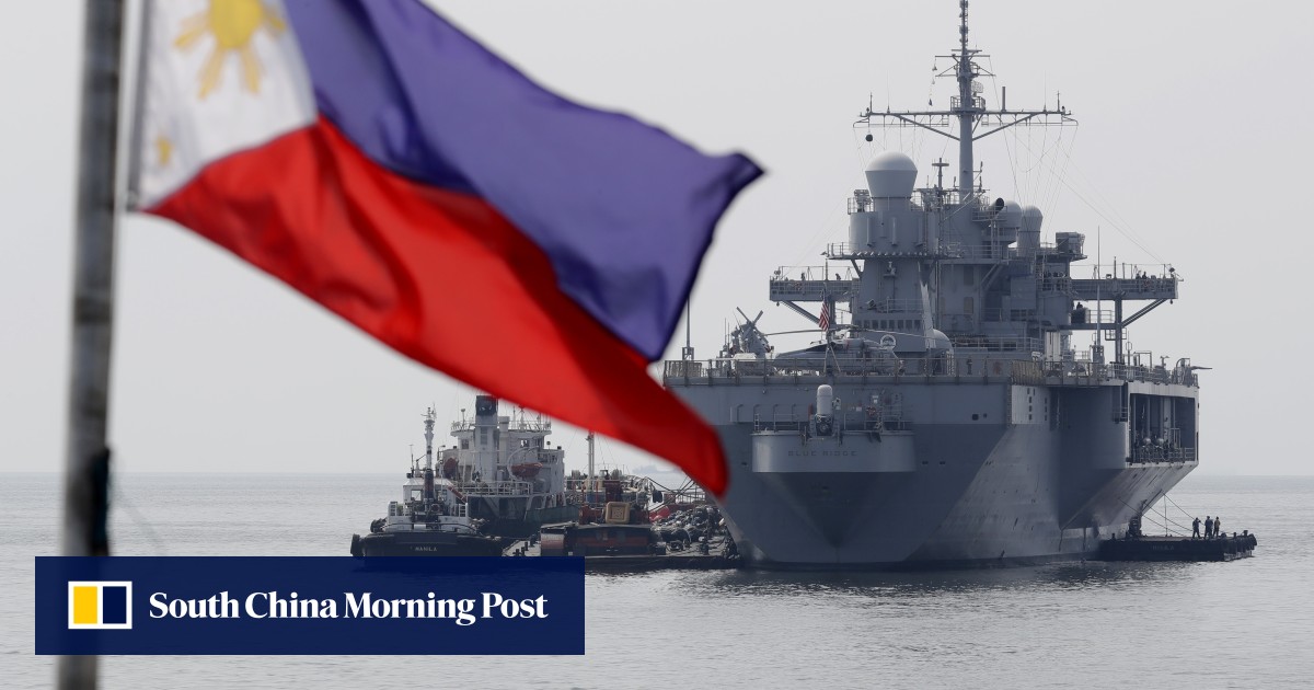 US Navy flagship visits Manila after sailing in contested South China ...