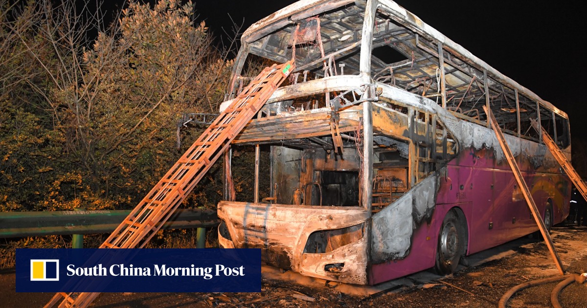 Central China bus blaze kills at least 26, injures 28 | South China ...
