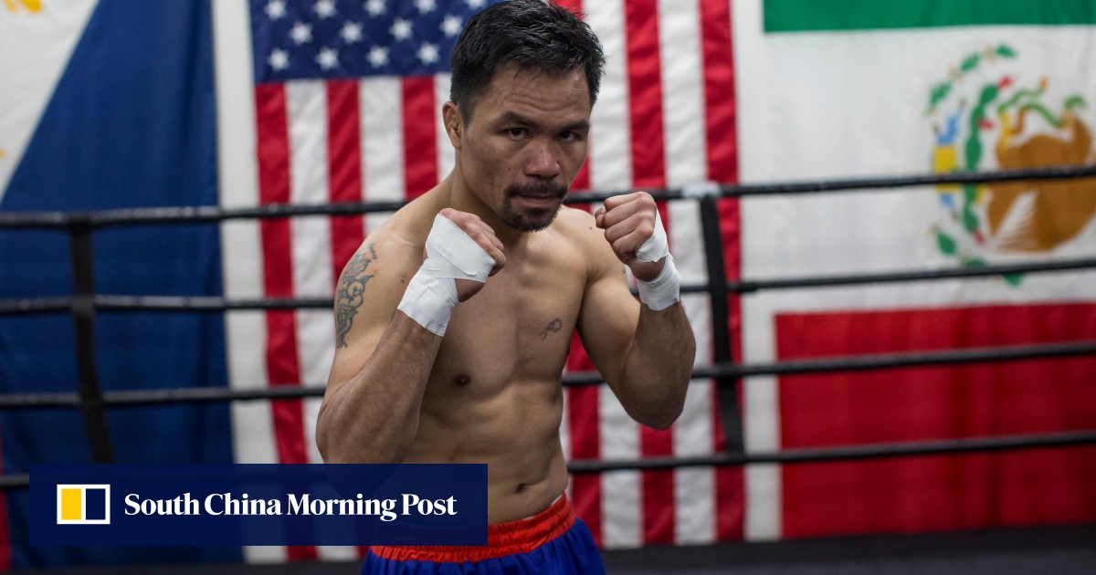 Manny Pacquiao’s son Jimuel gets into the ring to join his father in ...