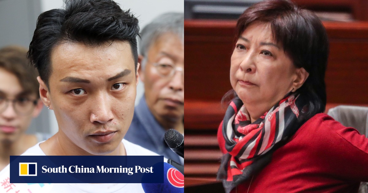 Hong Kong lawmaker Ann Chiang and Civil Human Rights Front convenor Jimmy Sham locked in heated ...