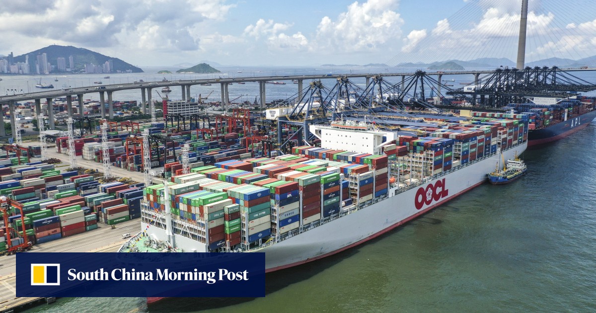Arrival of OOCL’s massive cargo container vessel in Hong Kong heralds ...