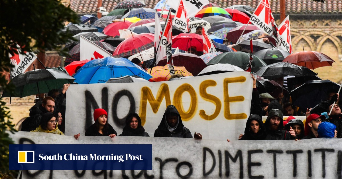 Thousands protest in Venice over frequent flooding, and impact of ...