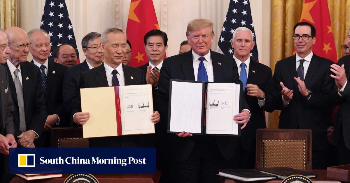 Phase One Us China Trade War Deal Signed By Donald Trump And Liu He