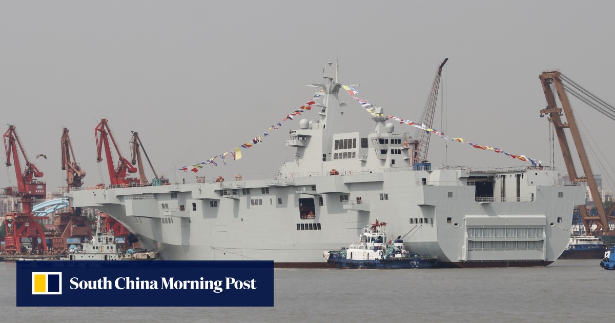 China launches second Type 075 amphibious helicopter assault ship ...