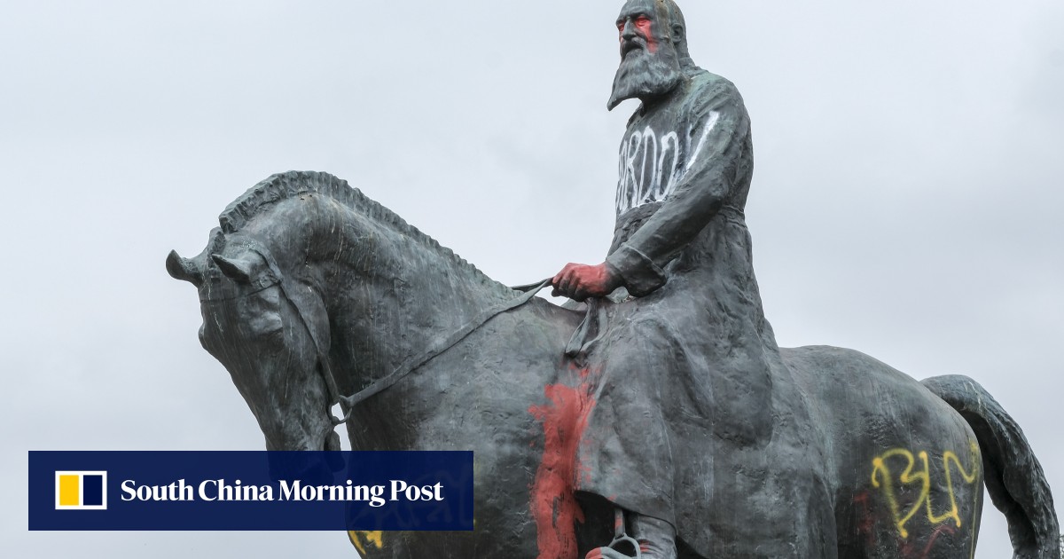 Statues of colonial figures, including Winston Churchill and ...