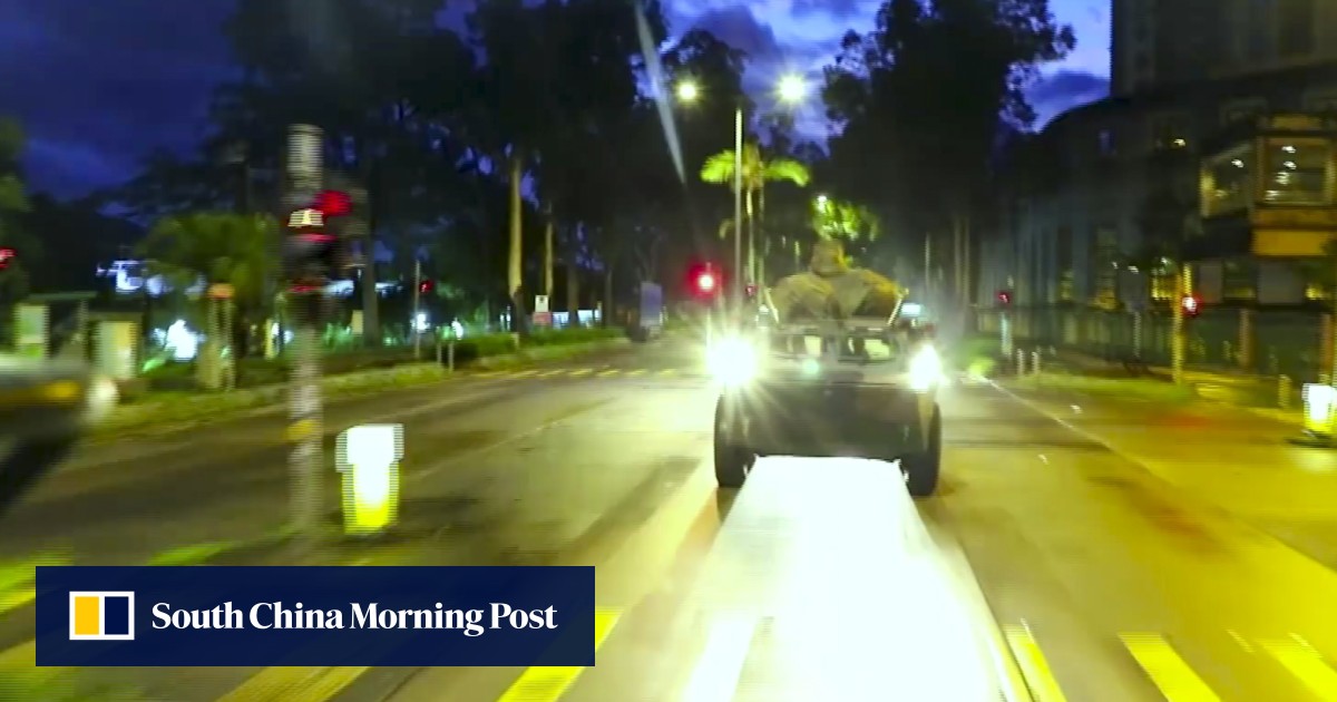 PLA video shows armoured personnel carriers driving through streets of ...