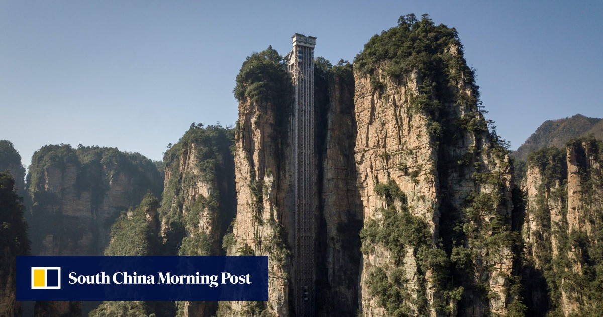 Tourists take world’s highest outdoor lift to the top of China’s ...
