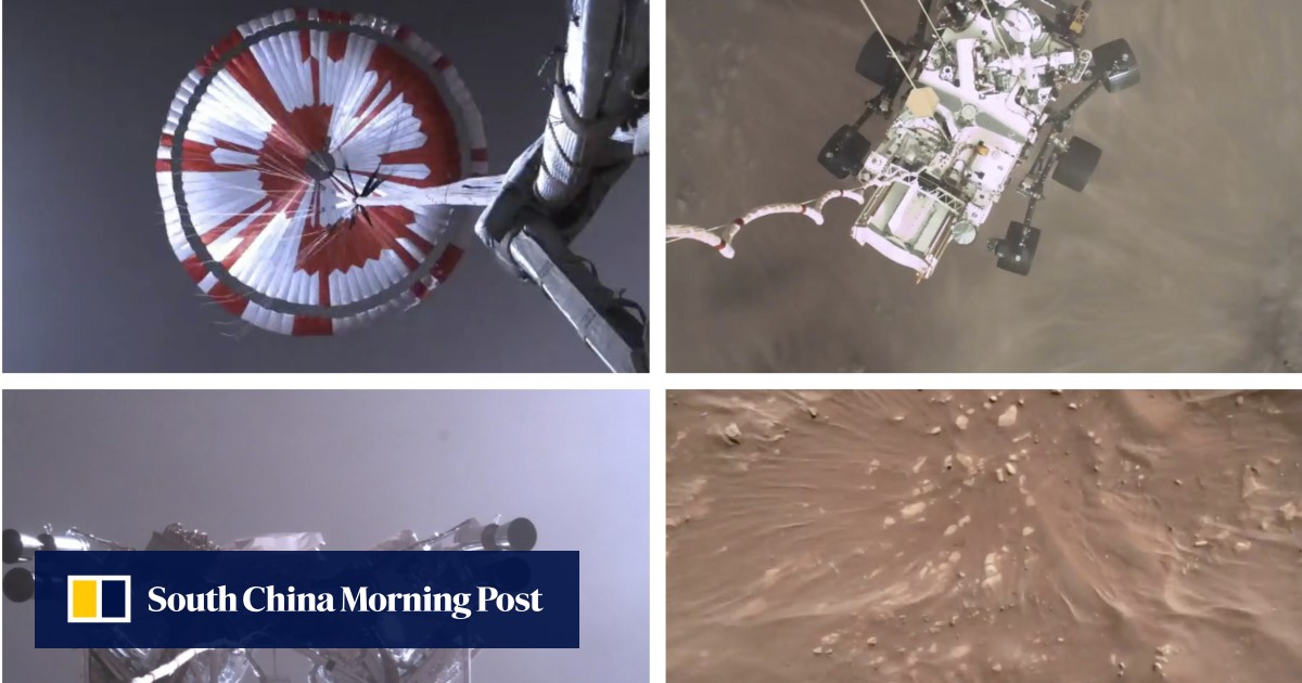Nasa releases first video of Perseverance rover’s dramatic Mars landing ...