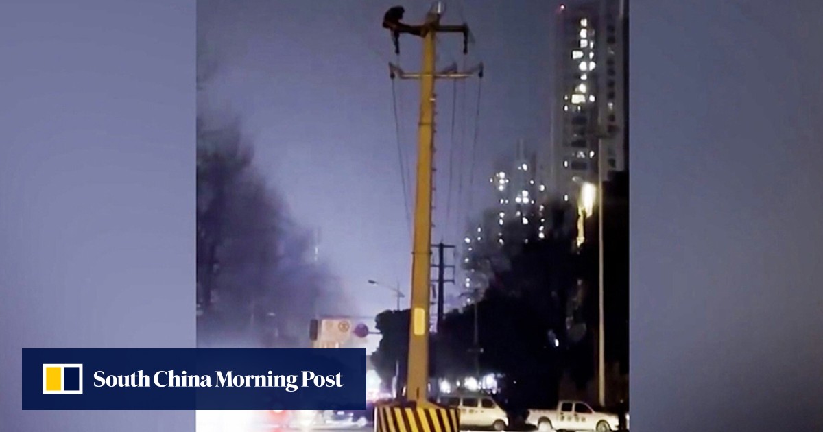 Chinese police apprehend man whose sit-ups atop power pole caused ...