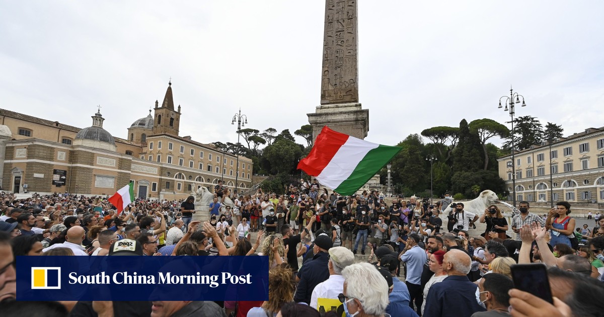 Thousands in Italy protest against tougher regulations to contain ...