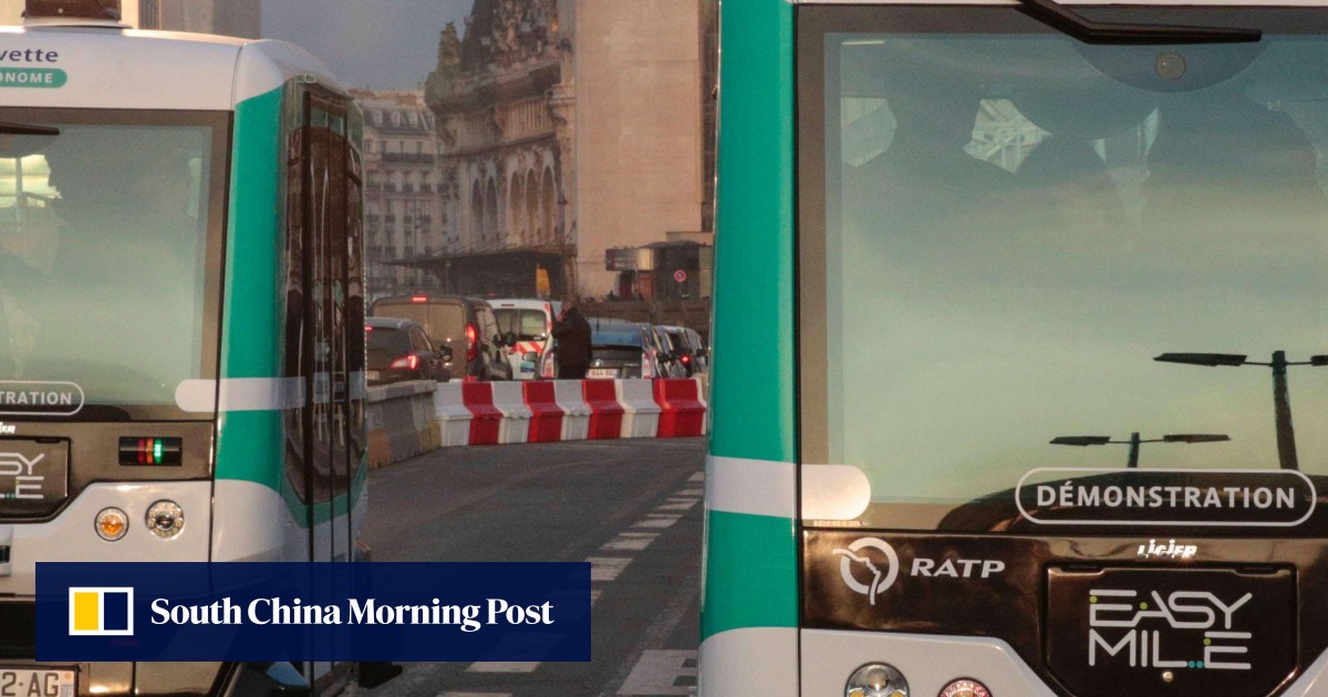 Paris experiments with driverless buses, shuttling passengers between ...