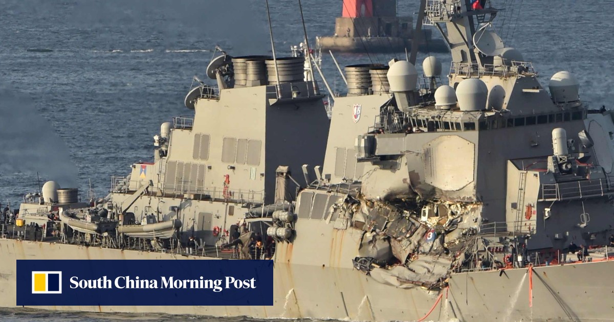 Crew of US destroyer were likely at fault for collision with cargo ship ...