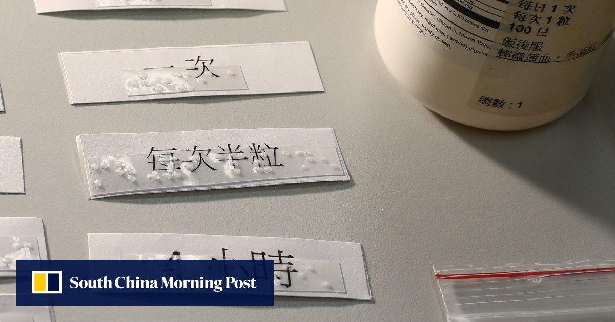 With Braille labels for medicines, two Hongkongers help city’s visually ...