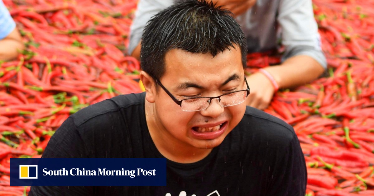 Red hot chilli eater downs 50 peppers in barely a minute at contest in ...