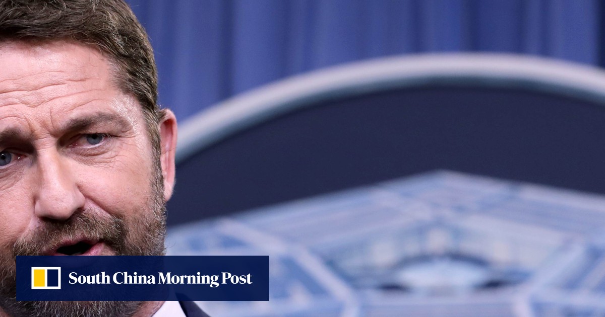 Politico | Actor Gerard Butler gives press briefing at Pentagon about ...