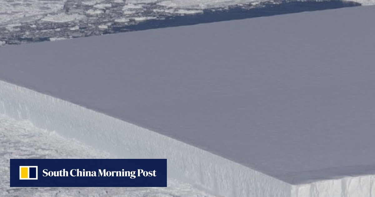 Perfectly rectangular iceberg floating off Antarctica looks ...