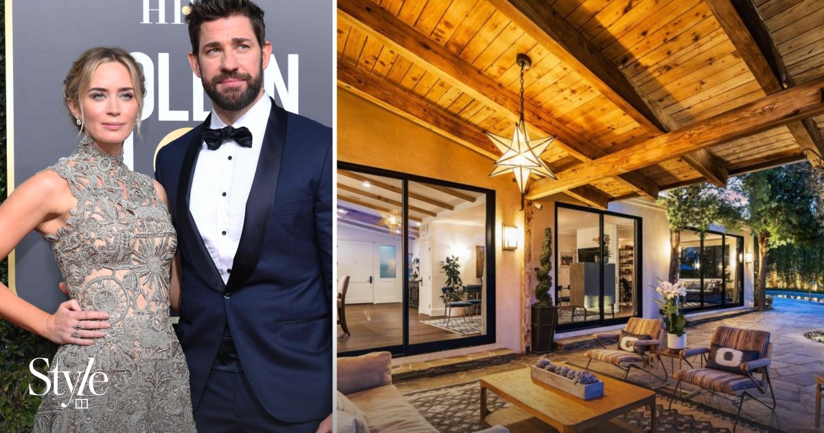 Inside Emily Blunt and John Krasinski’s rustic-chic mansion, now up for ...