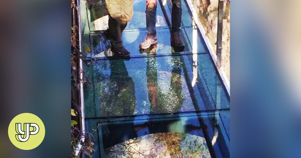 Eeep! Chinese tourists flee as Yuntai Mountain glass bridge cracks ...