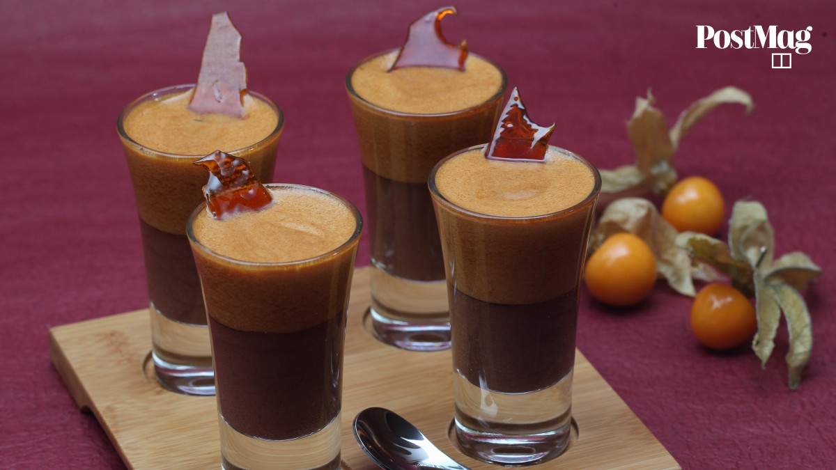 How to make chocolate and caramel verrines with salted peanut praline ...