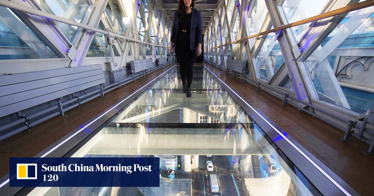 Glass floor at London's Tower Bridge offers bird's eye view of Thames ...