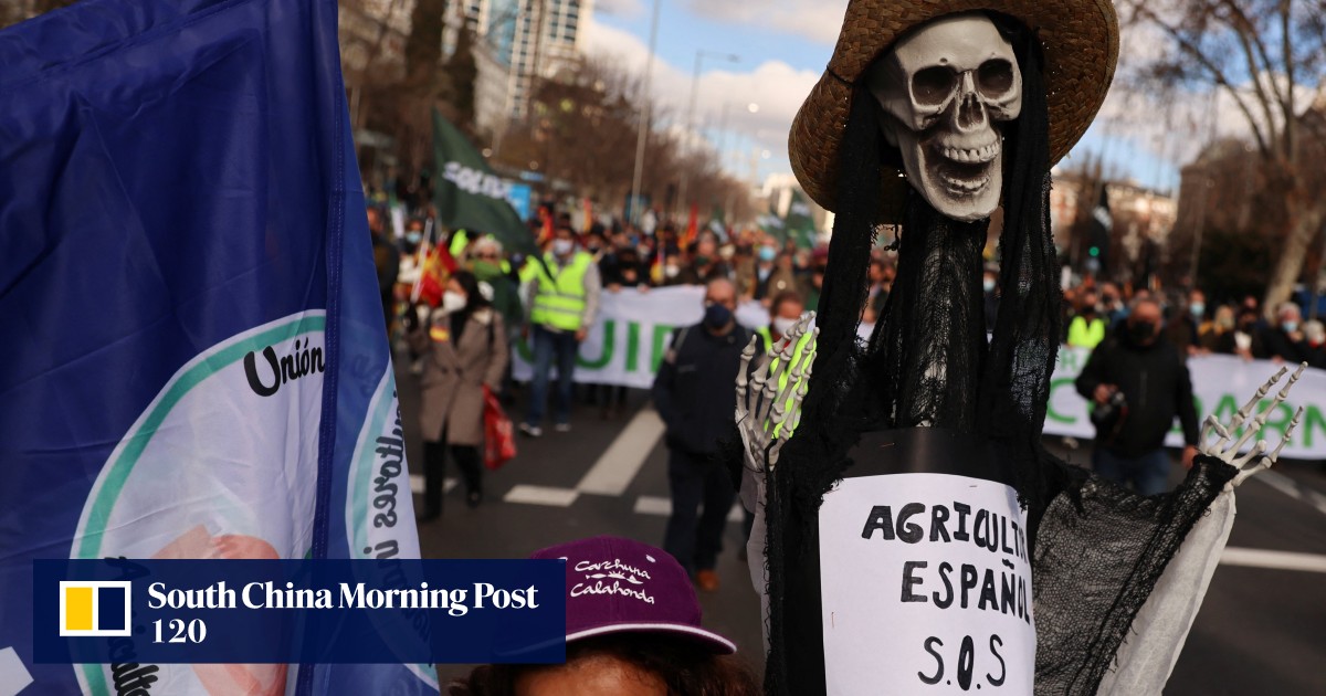 Thousands of farmers protest in Madrid against Spain’s agricultural ...