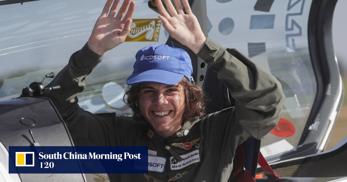 Teen pilot Mack Rutherford on solo flight world record – just two stops ...