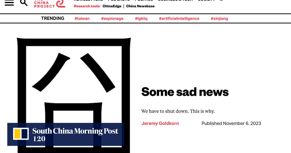 US media outlet The China Project to close over lack of funds, showing ...