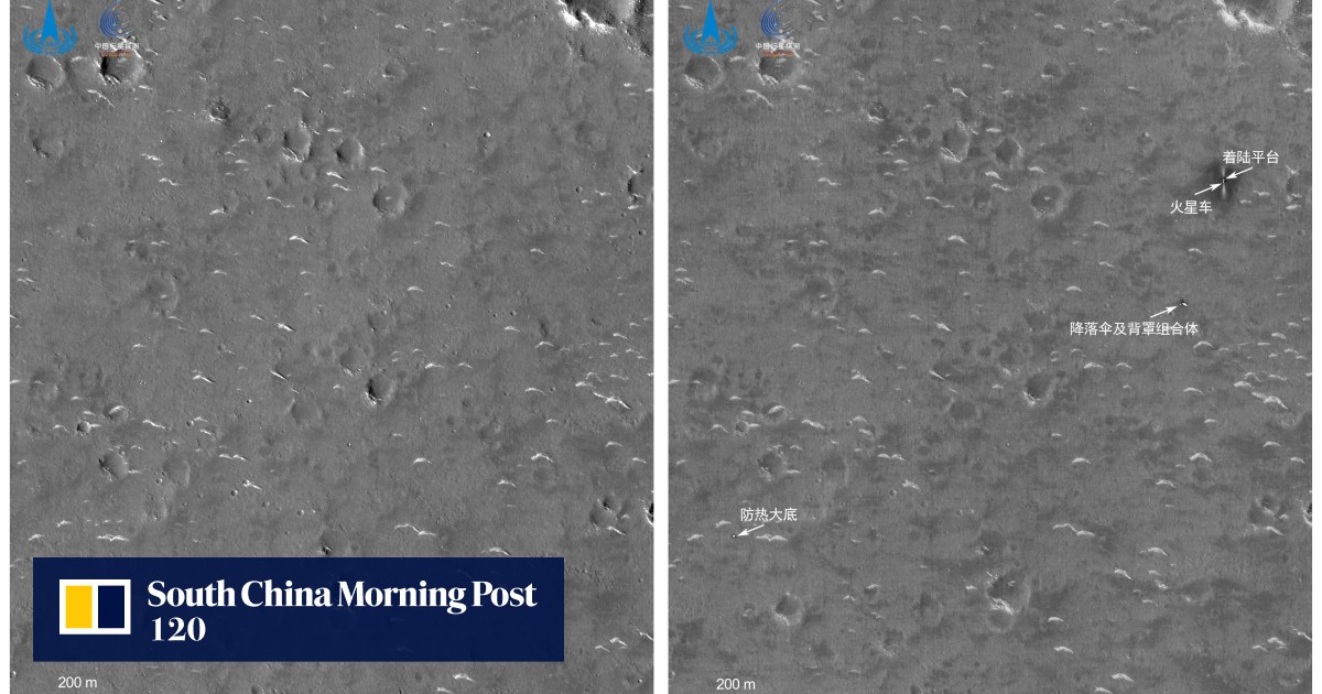 China’s Mars eye in the sky snaps Zhu Rong rover landing site | South ...