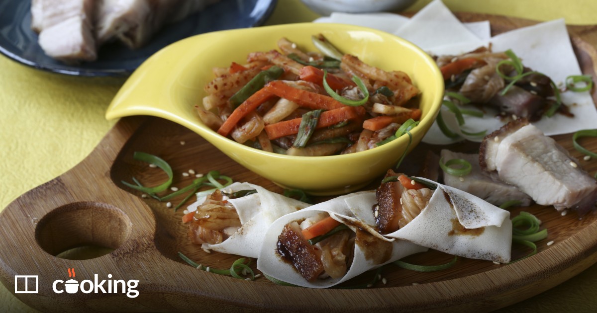 Roast pork and kimchi wraps - recipe | SCMP Cooking