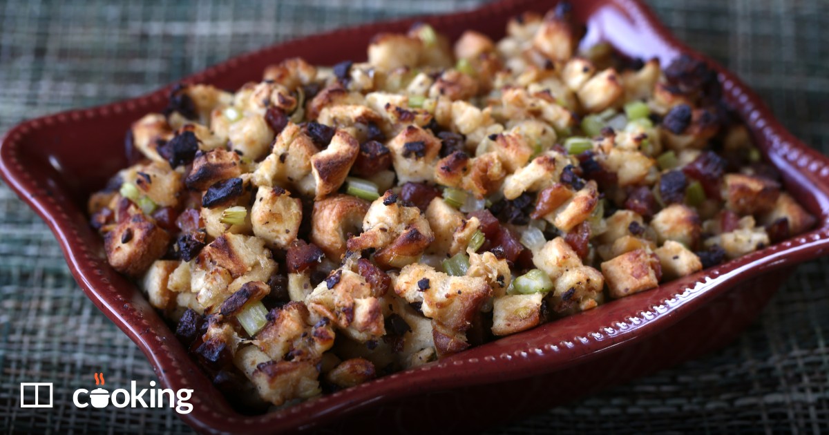 Bread stuffing with Chinese wind-dried meats - recipe | SCMP Cooking