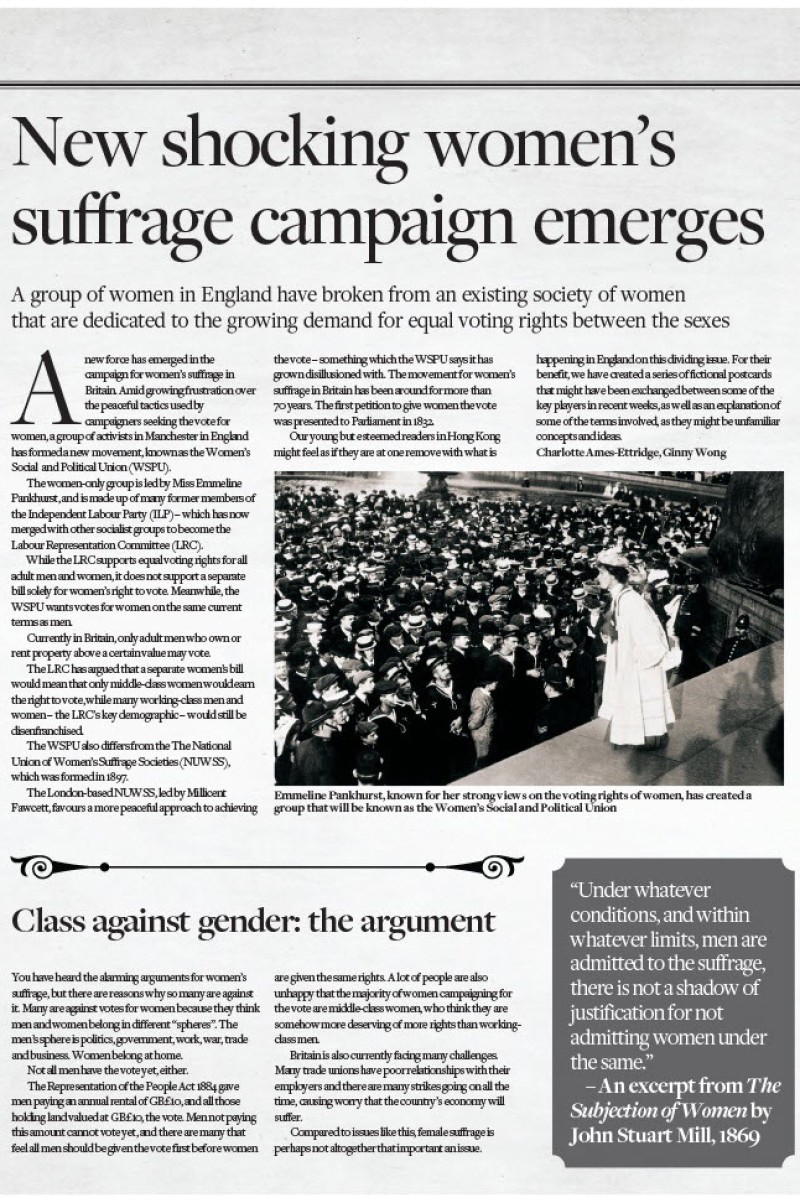 SCMP 115th Anniversary x Young Post: Throwback edition - Suffragette ...